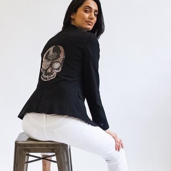 Hip Chik | Jackets & Coats | Hip Chik Couture Black Skull Blazer | Poshmark